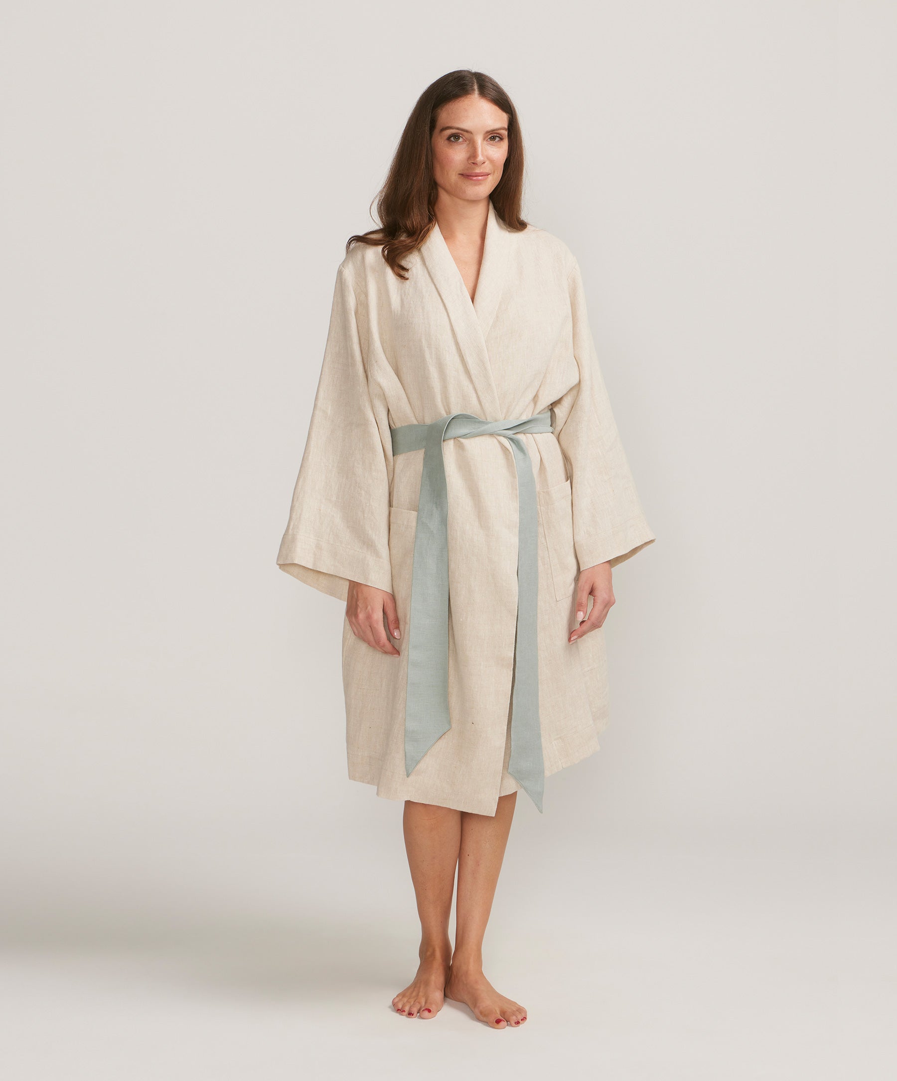 Linen Robe Edition I - Natural/Seafoam | CULTIVER - Australia
