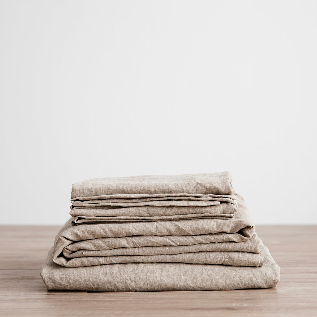 Linen Sheet Set with Pillowcases - Natural- CULTIVER -Australia